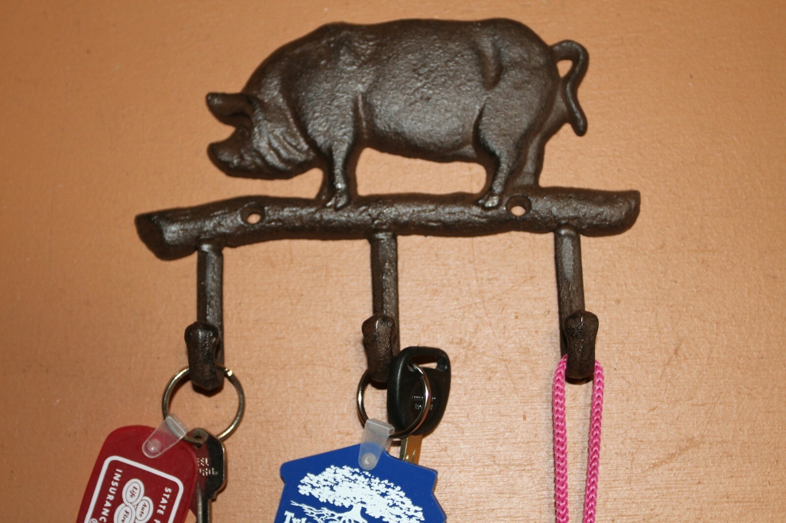 Huge Hog Design Wall Hooks Cast Iron - Pig Farm Bathroom Decor, 2 items ...