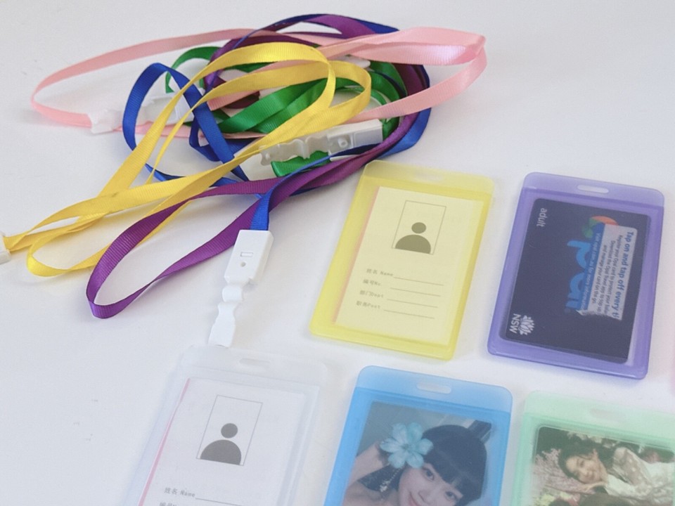 Name Badge Swipe Work Pastel Opal Card Holder Security ID Pull Tag ...