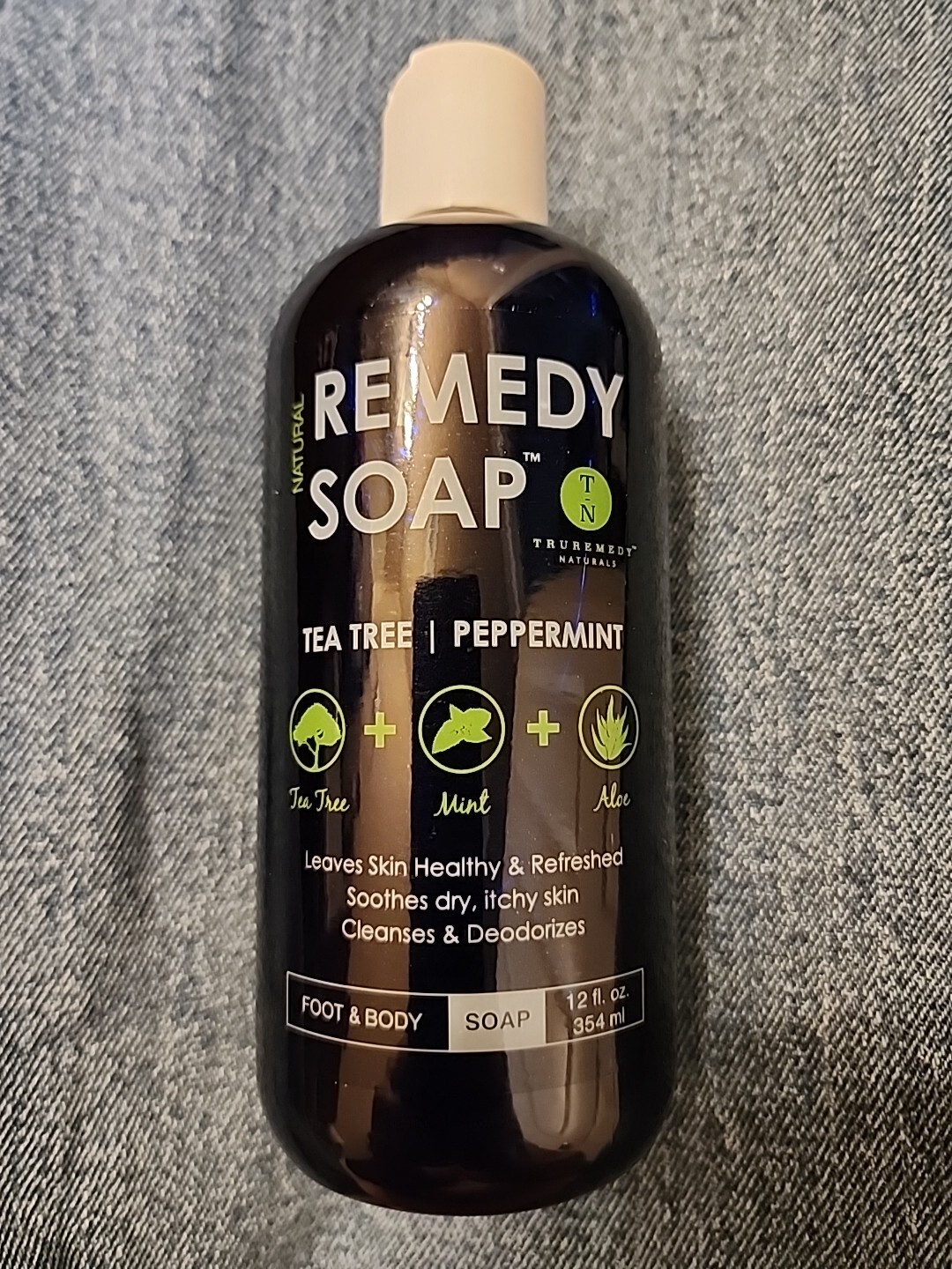 NATURAL REMEDY SOAP foot and body soap, tea tree & peppermint, NEW 12oz ...