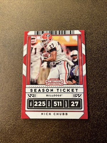 2020 Panini Contenders Draft Picks Nick Chubb Base Season Ticket #76 ...
