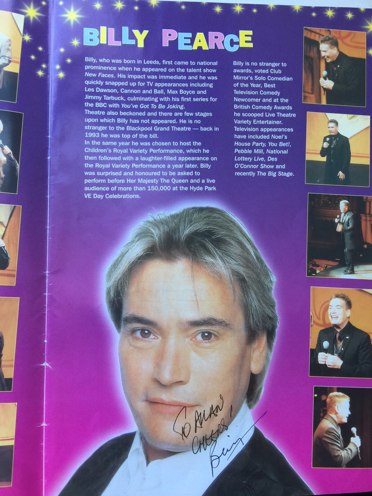 Blackpool Comedy Bonanaza 2000 Signed Program (John Inman,Billy Pearce ...