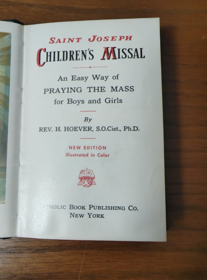 Vintage THE NEW SAINT JOSEPH CHILDREN'S MISSAL 1962 By Father Hugo H ...