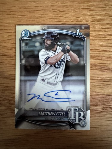 2025 Bowman Chrome 1st MATTHEW ETZEL Auto #CPA-ME Tampa Bay Rays Bowman ...