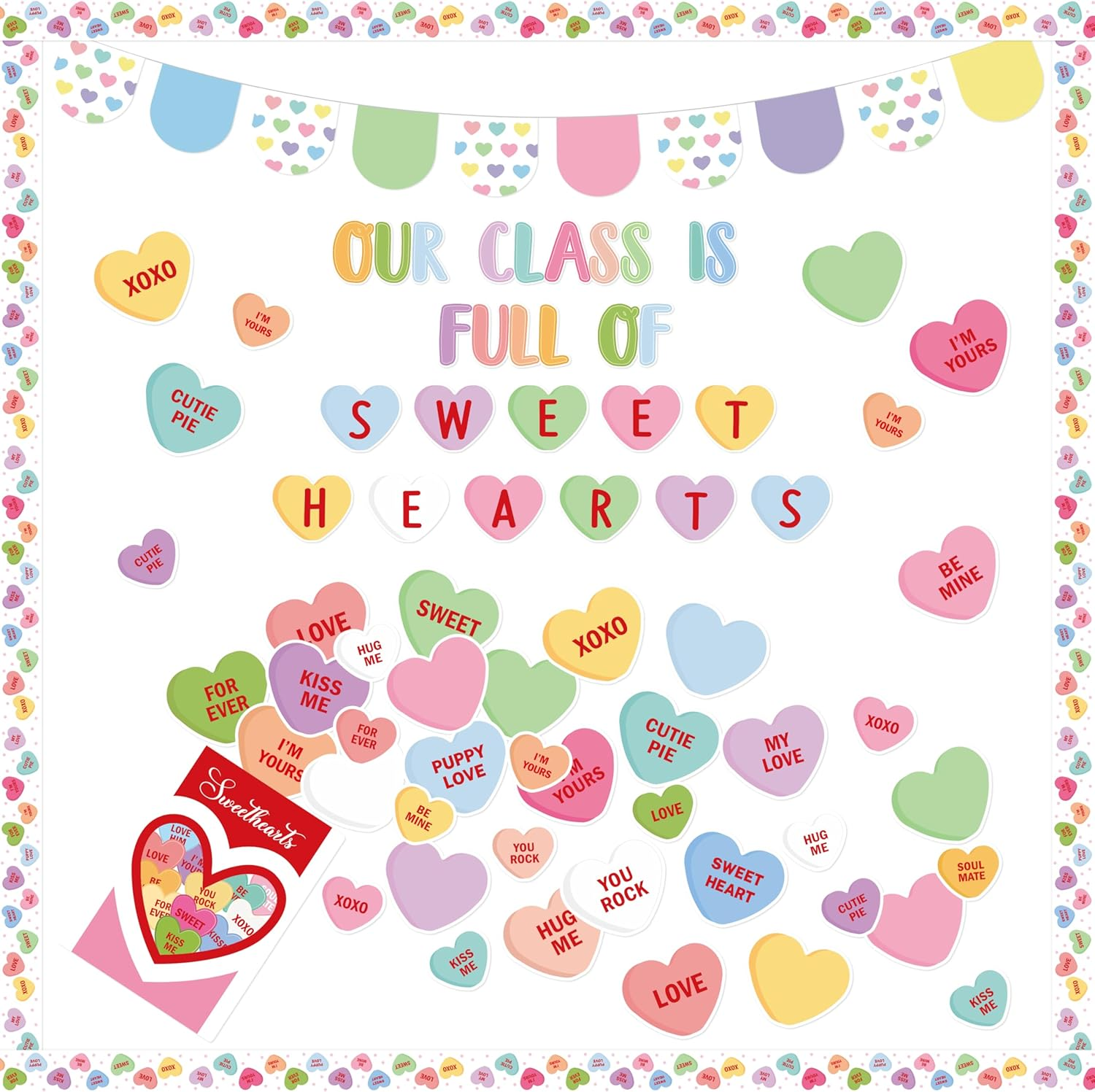 Valentine's Day Heart Bulletin Board Decoration Set - 130 Pieces | eBay