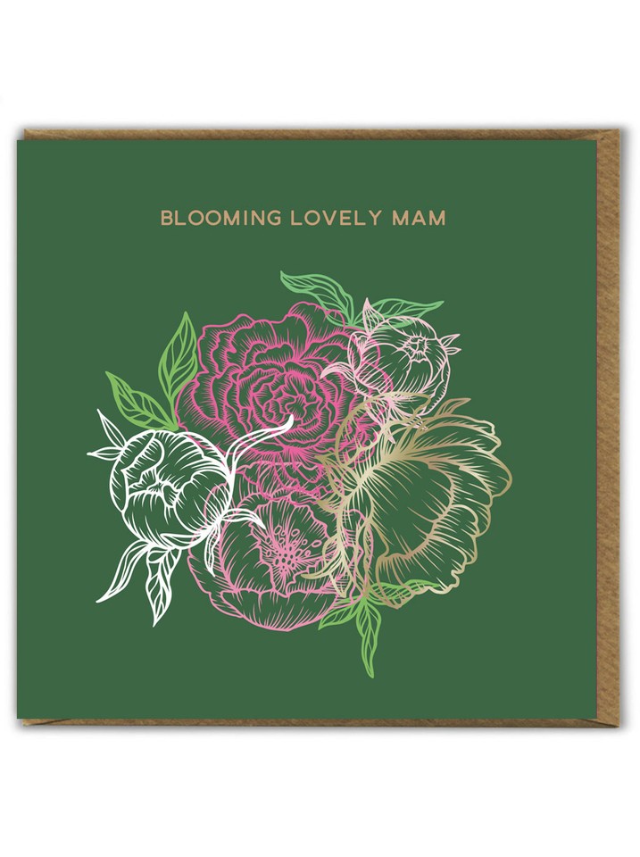 Pretty Mother's Day Card 'Blooming Lovely Mam' Beautiful Floral Cute ...