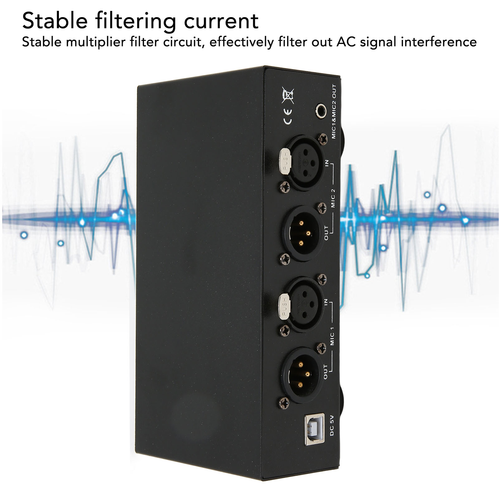 48 V Phantom Power Supply Iron Shell Phantom Power With XLR Cable For ...