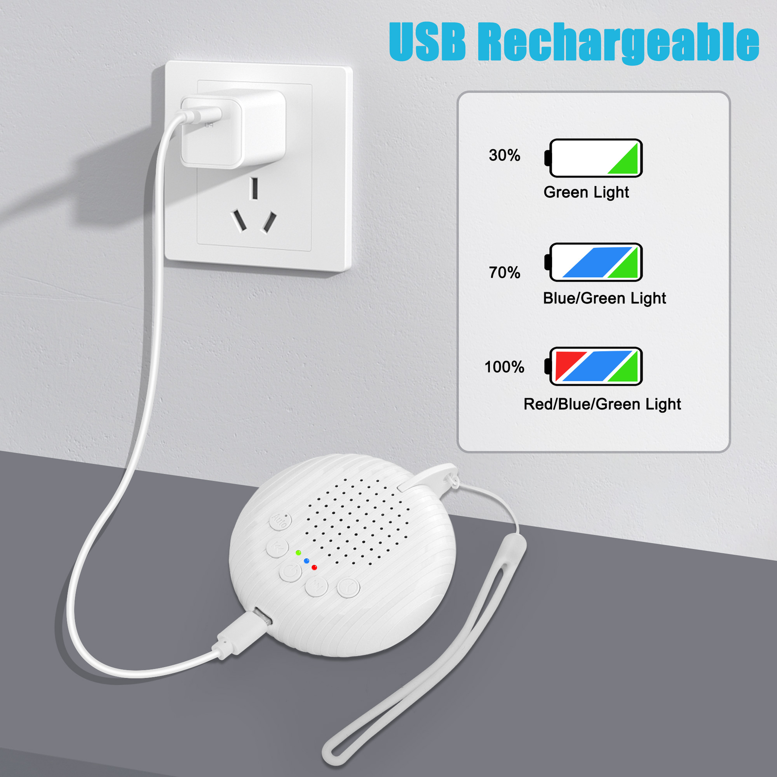 White Noise Nature Sound Machine Sleep Aid 10 Sounds Sleeping Therapy ...