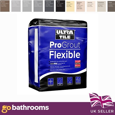 Ultra Tile Pro Grout Waterproof All Purpose Flexible Tile Grout | 12 ...