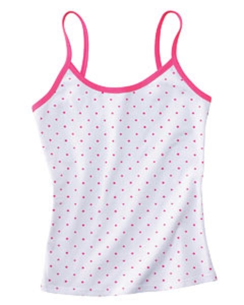 Ladies Tank Top Pink Polka Dot Spaghetti Strap Junior Size S - XL ...
