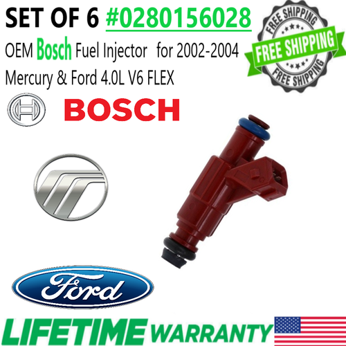 OEM BOSCH 1x Fuel Injector for 02-04 Mercury Mountaineer 4.0 V6 FLEX ...