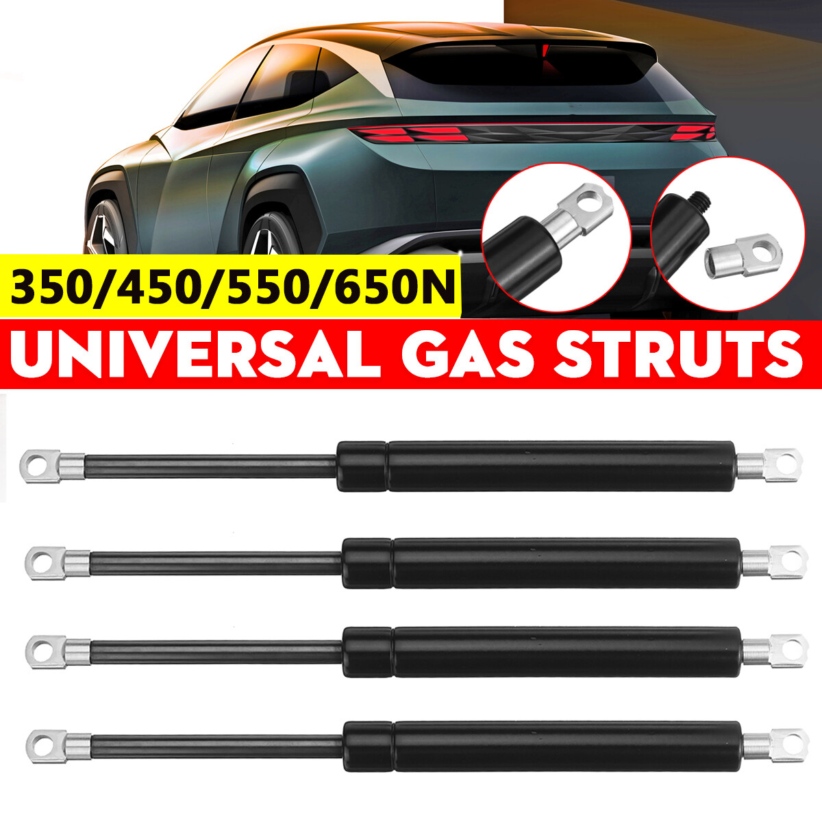1x UNIVERSAL GAS STRUTS SPRINGS 300MM 350-650N boonet Trunk Tailgate ...