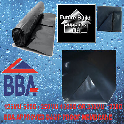 Black Damp Proof Membrane 4M Wide 125mu 250mu 300mu DPM Polythene Sheet ...