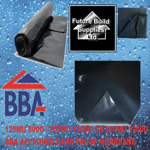 Black Damp Proof Membrane 4M Wide 125mu 250mu 300mu DPM Polythene Sheet ...
