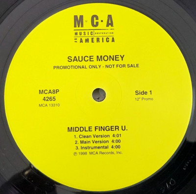 SAUCE MONEY - PRE-GAME / MIDDLE FINGER U - HIP HOP SINGLE / MCA | eBay
