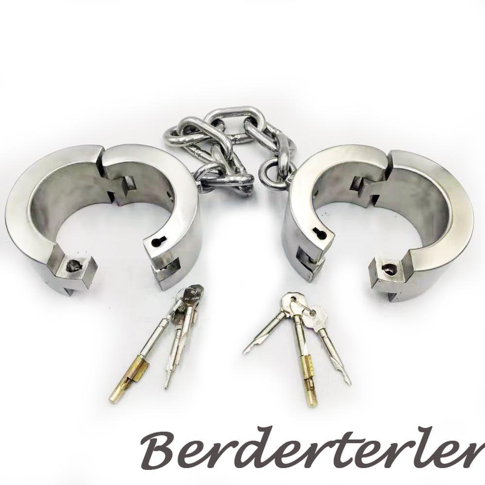 Stainless Steel Super Heavy Over-weight Anklet Leg Irons 6cm High Ankle ...