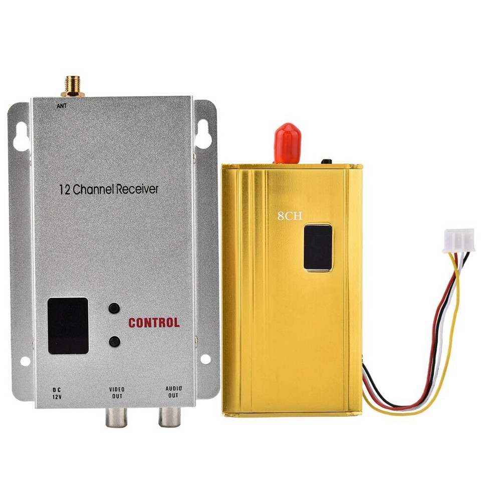 1.2G 1.5W Wireless Audio Video Transceiver CCTV Monitoring Transmitter ...
