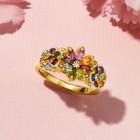 Ross-Simons 1.34 ct. t.w. Multi-Gemstone Floral Ring in 18kt Gold Over ...
