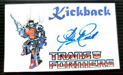 "TRANSFORMERS" CLIVE REVILL "KICKBACK" AUTOGRAPH 3X5 INDEX CARD | eBay