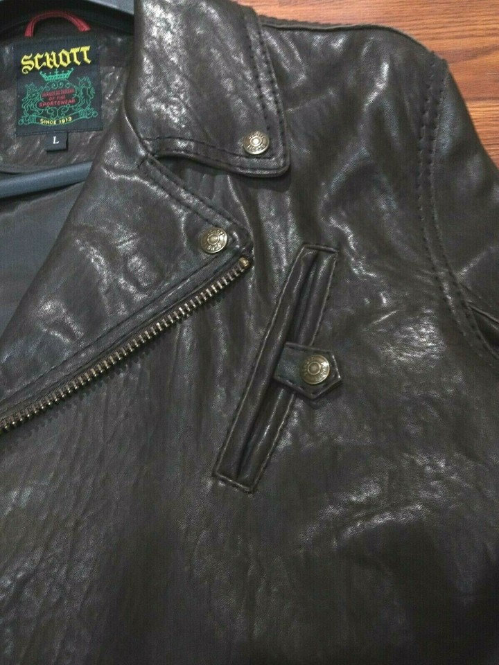 Schott NYC BIKER NZ Pebble v skins Leather Jacket NEW w/tags sz SLIM ...