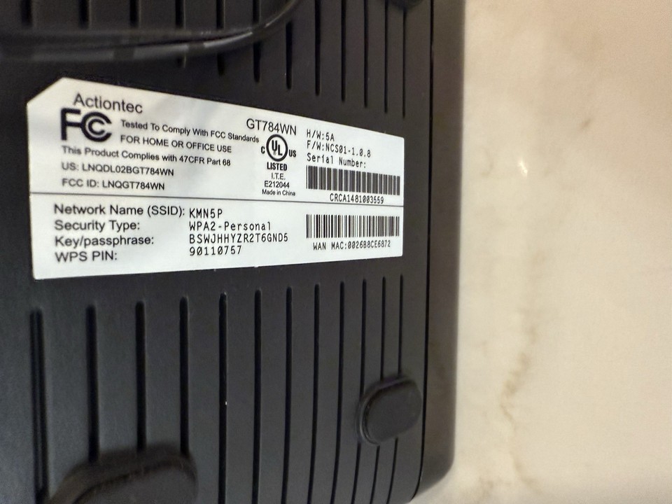 Actiontec GT784WN Wireless 4 Port DSL Modem Router | eBay