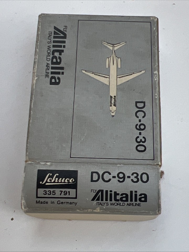 Vintage Schuco Fly Alitalia Airline Model Plane In Original Box DC-9-30 ...