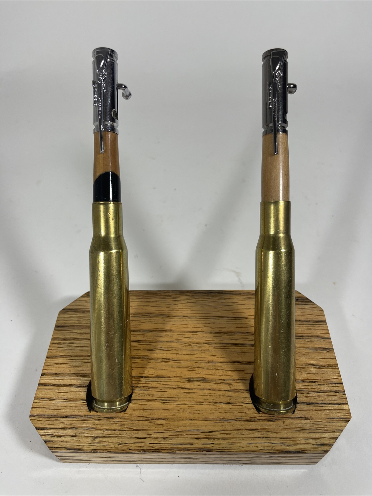 Desktop Bullet Pens & Holder 30 Cal EMPTYBolt Action & Wood With Dual ...