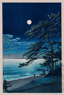 Hasui Kawase: Spring Moon at Ninomiya Beach Archival Quality Fine Art ...