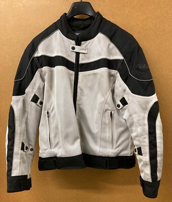 BILT Men's medium M Padded Motorcycle Jacket Black & white zip out ...