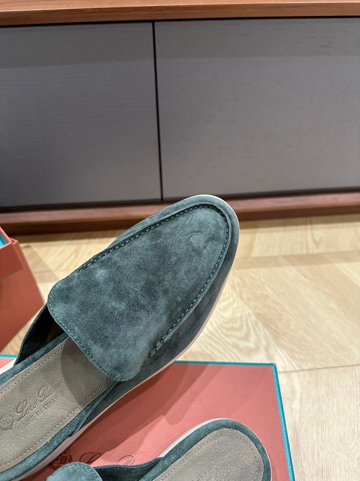 Italian Style Real Suede Leather Men's Slip On Slippers Mules Flats ...