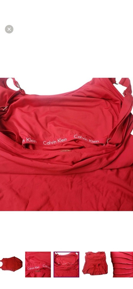 Calvin Klein One-Piece Swimsuit Women’s Size 16 Red Rosebud Starburst ...