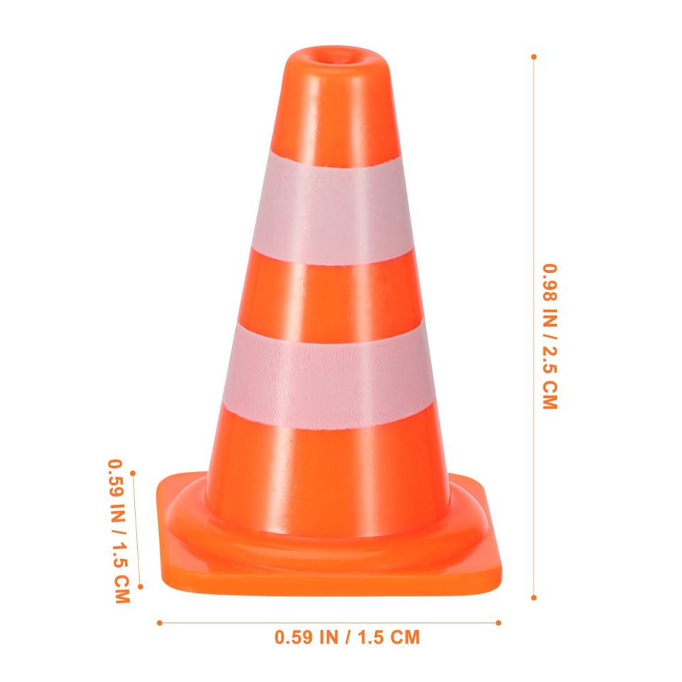 3 Pack Mini Plastic Traffic Cones Toy Car Roadwork Transportation Sign ...