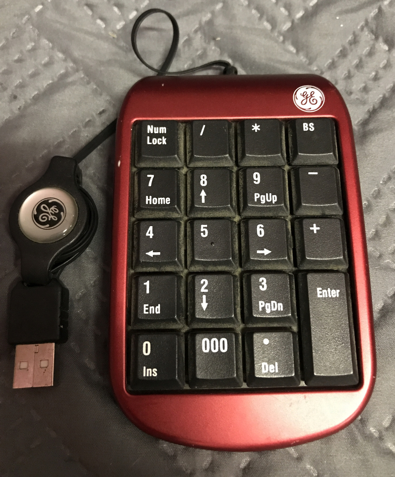 GE Wireless USB Number Pad Keyboard attachment Retractable # 98462 ...