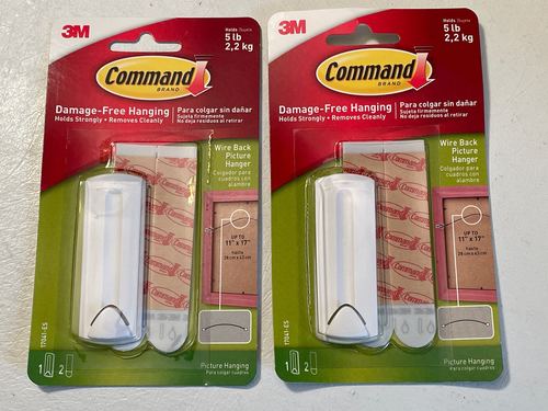 3M Command-Wire Back Picture Hanger-5 lbs - 17041 - 2 pks (2 Hangers ...