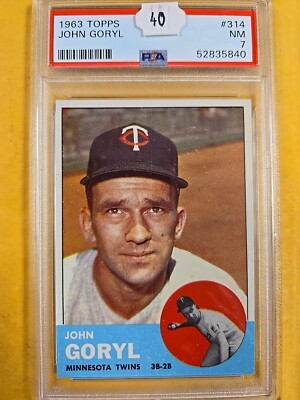 John Goryl PSA NM 7 1963 Topps 314 Set Break Twins 5840 | eBay
