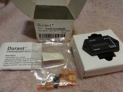 DURANT DIGITAL HOUR METER NWK PN: E42DI2448230 48-150VDC, 100-230 VAC ...