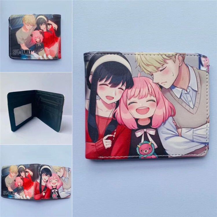 Anime SPY×FAMILY Anya Forger Wallet Bifold Purse Money Clip Card Holder ...