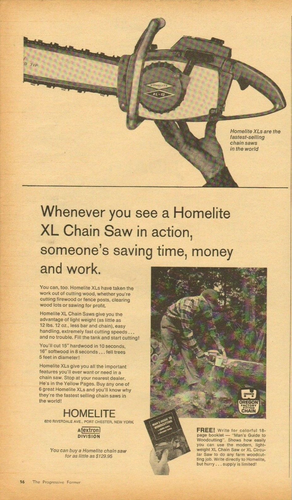 1966 Print Ad of Textron Homelite XL-12 Chain Saw | eBay