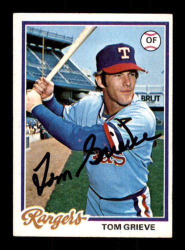 1978 Topps #337 Tom Grieve AUTOGRAPHED!!! Rangers 235241 | eBay