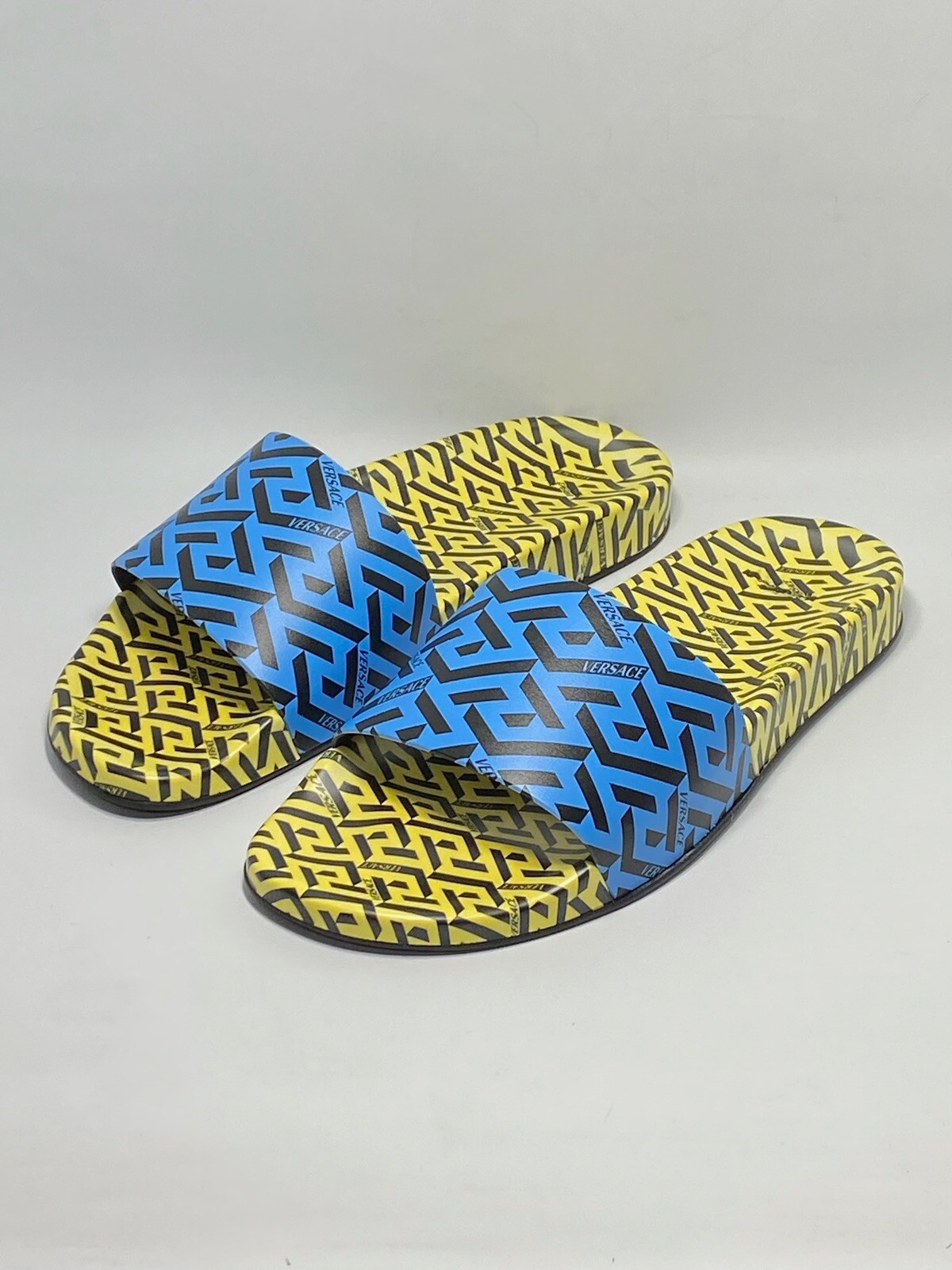 Versace Greca Monogram Flap Sandals size 43/ us size 10 | eBay