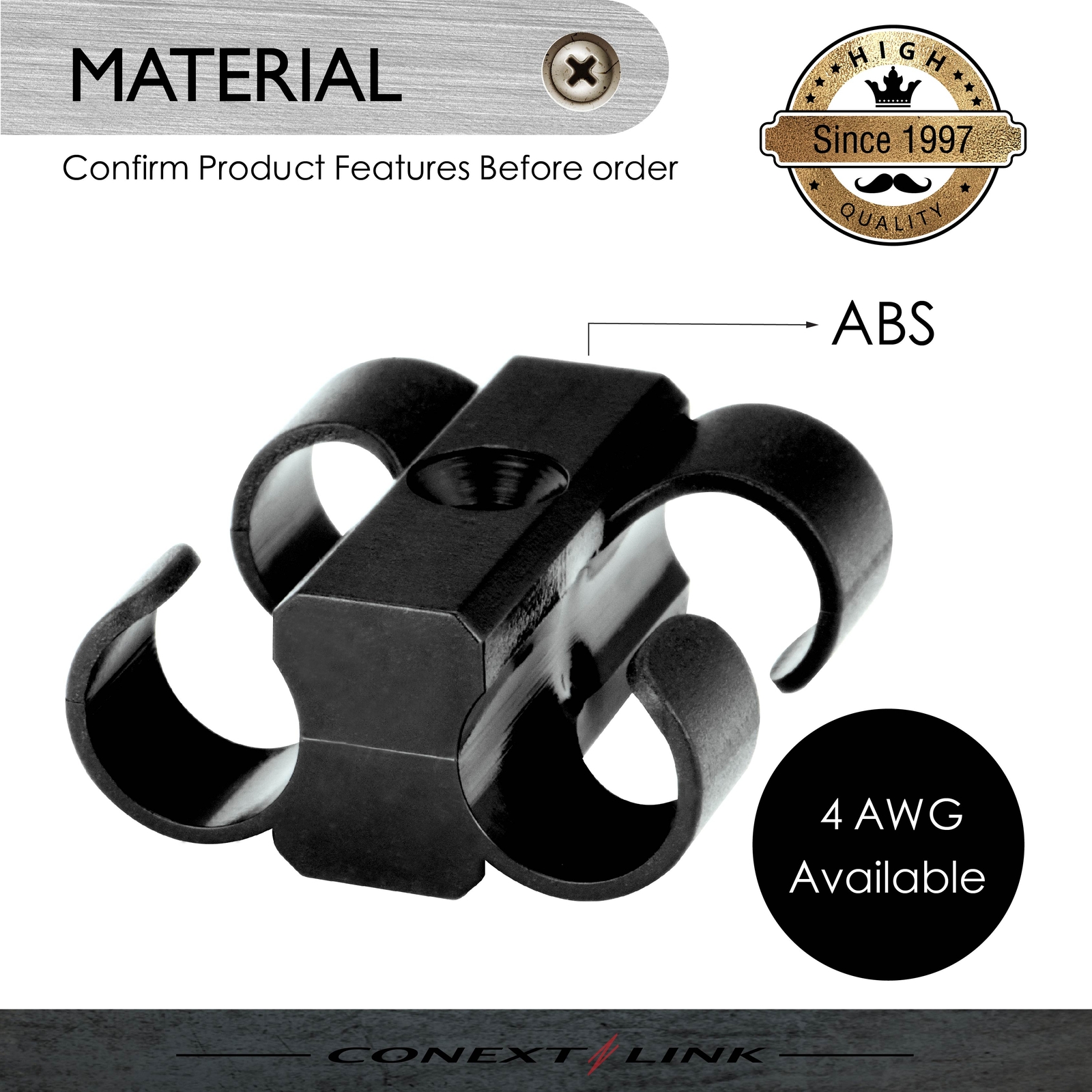 4 pcs Dual Cable Clip Clamp Fastening for 4 GA AWG Gauge Power Ground ...