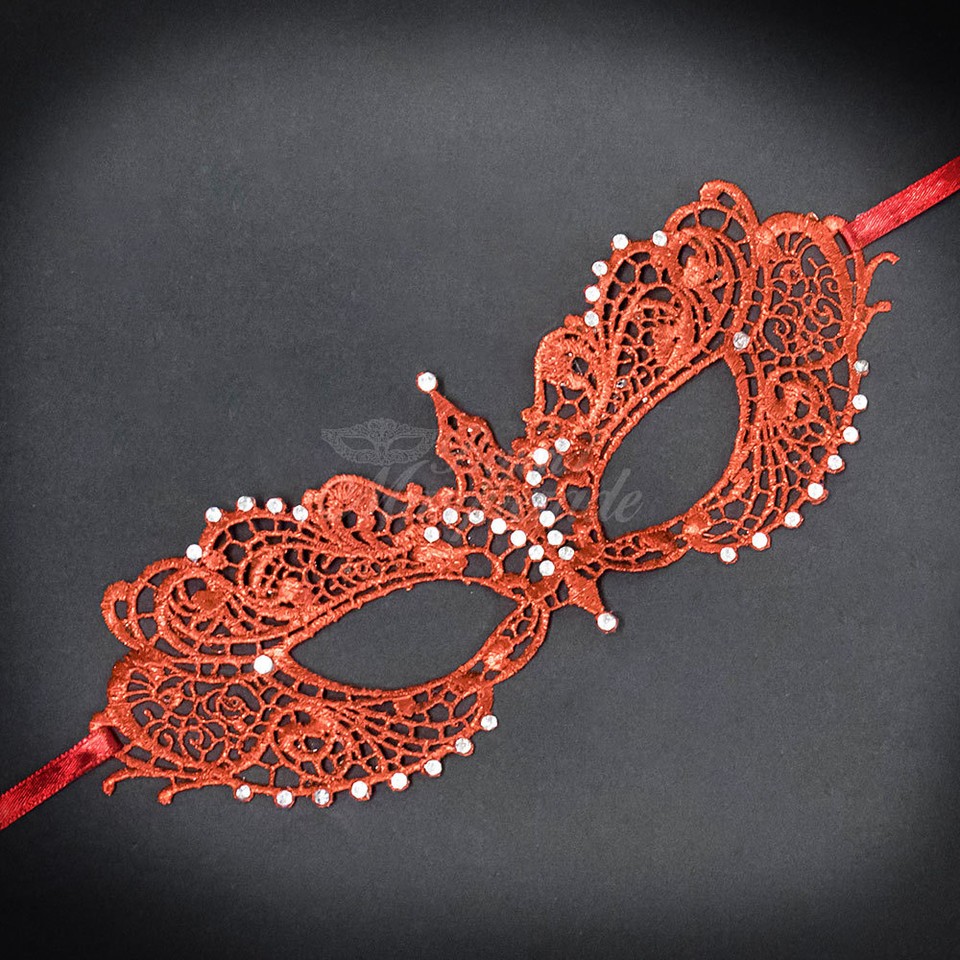 Lace Masquerade Mask RHINESTONES Anastasia Christian Ball Mask | eBay