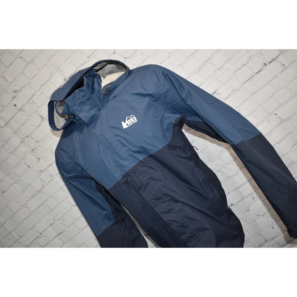REI CO-OP Rain Jacket Mens Size Large Stormwear Blue Nylon Hooded | eBay