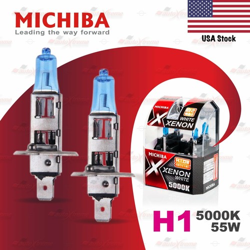 2x H1 448 MICHIBA 12V 55W Headlight Halogen Bulbs Lamp 5000K WHITE for ...