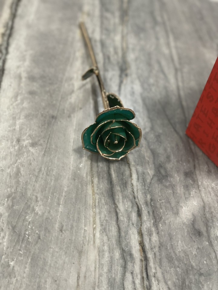 Emerald Green Steven Singer Real Rose Preserved & Trimmed In 24 Karat ...