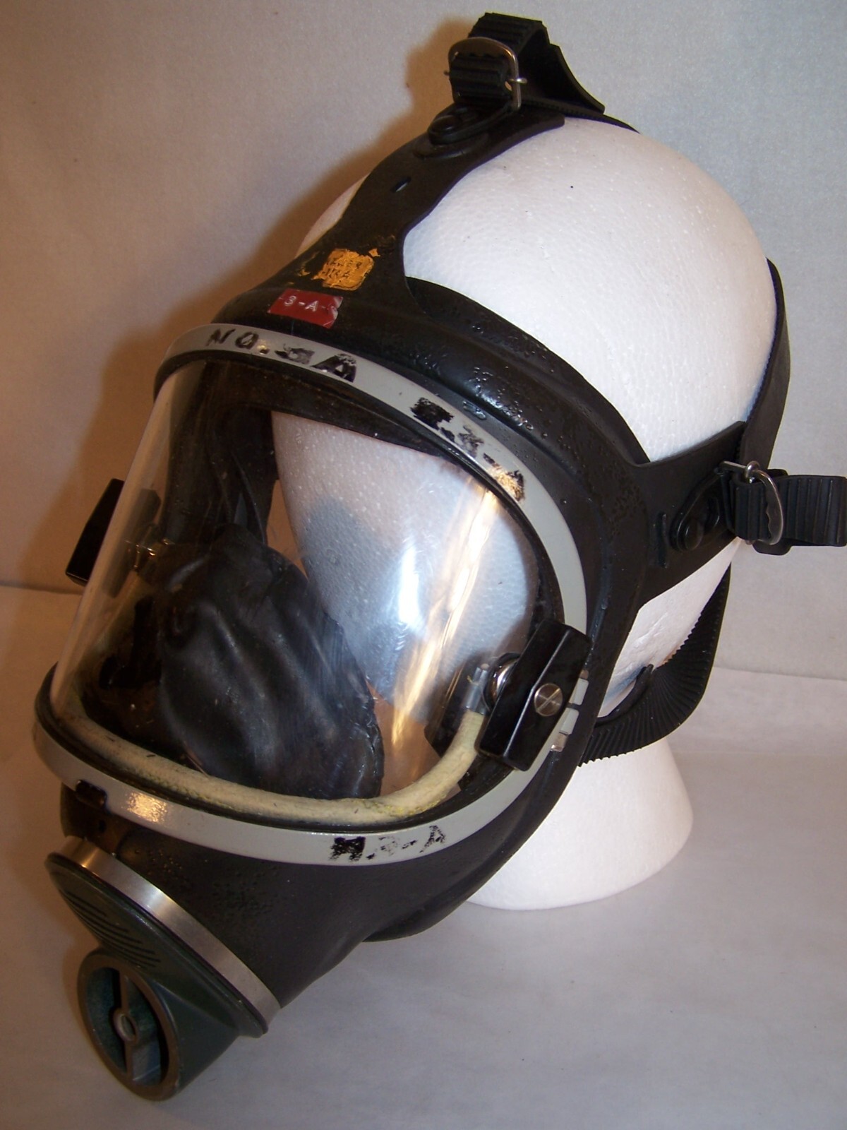 Vintage Gentex Firefighter Helmet w/ Plectron Visor & Drager Gas/Oxygen ...