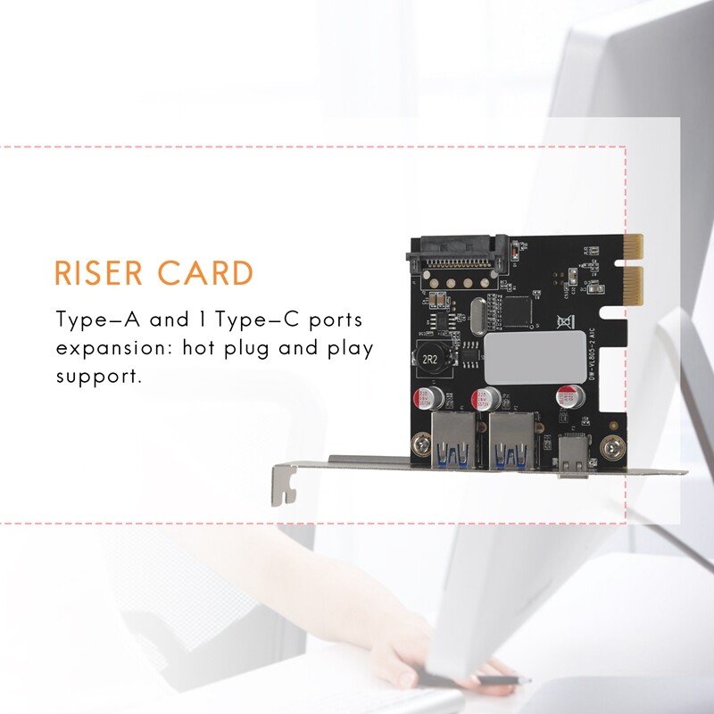 Usb 3.1 Type C Pcie Expansion Card Pci-E To 1 Type C And 2 Type A 3.0 ...