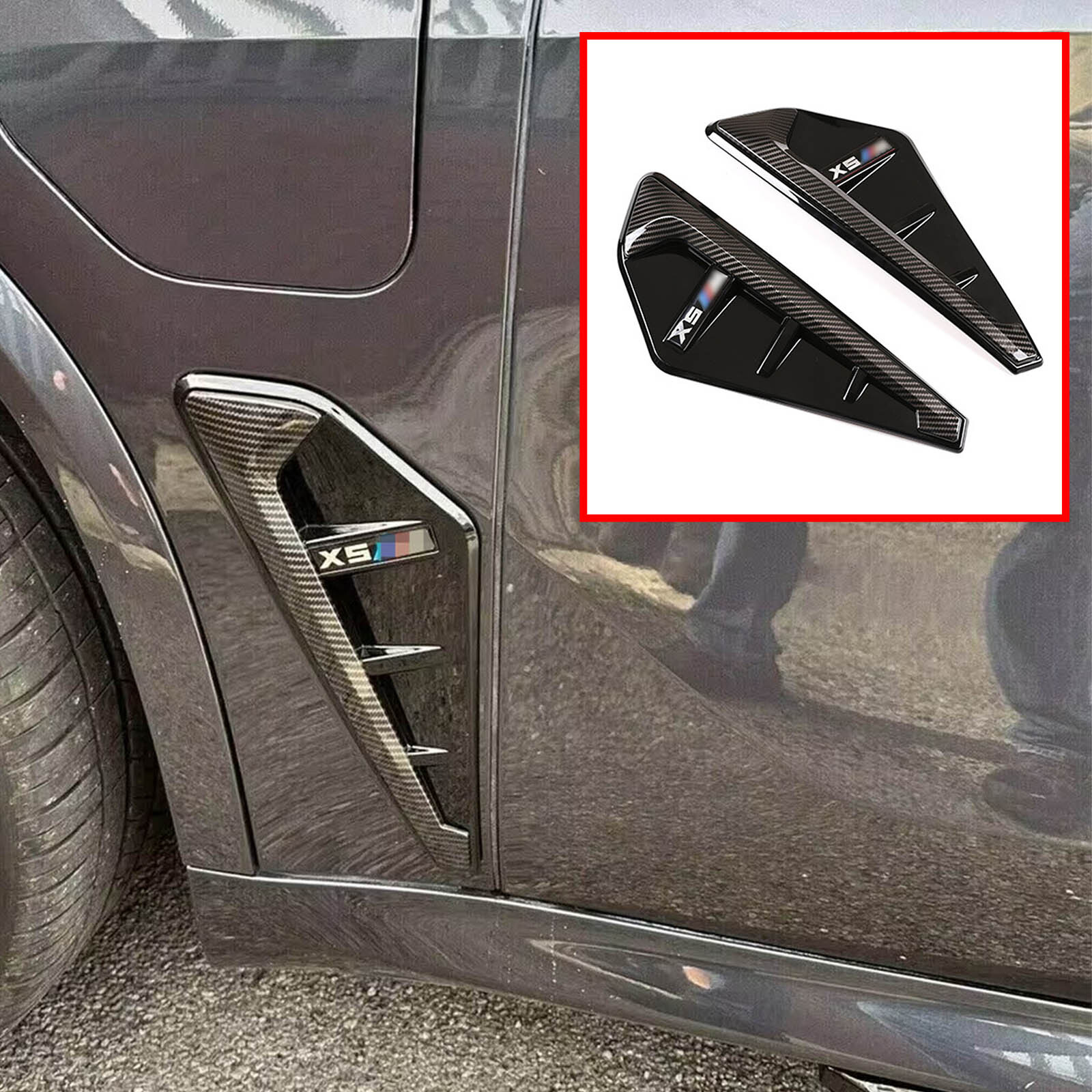 For BMW X5 X5M G05 2019-2021 Side Fender Air Vents Outlet Cover ABS ...