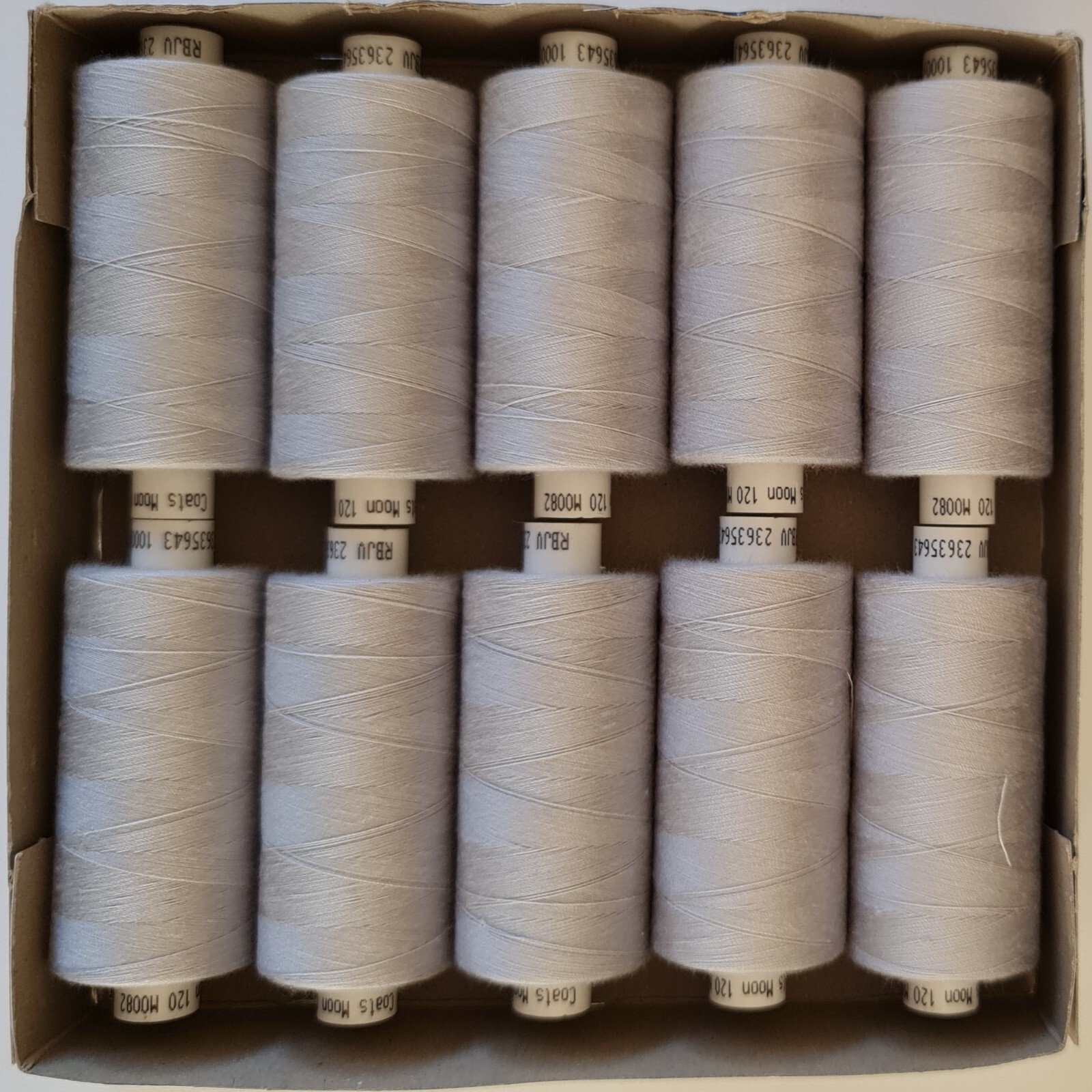 COATS MOON TKT-120 SPUN POLYESTER SEWING & OVERLOCKING THREAD 10 X1000Y ...