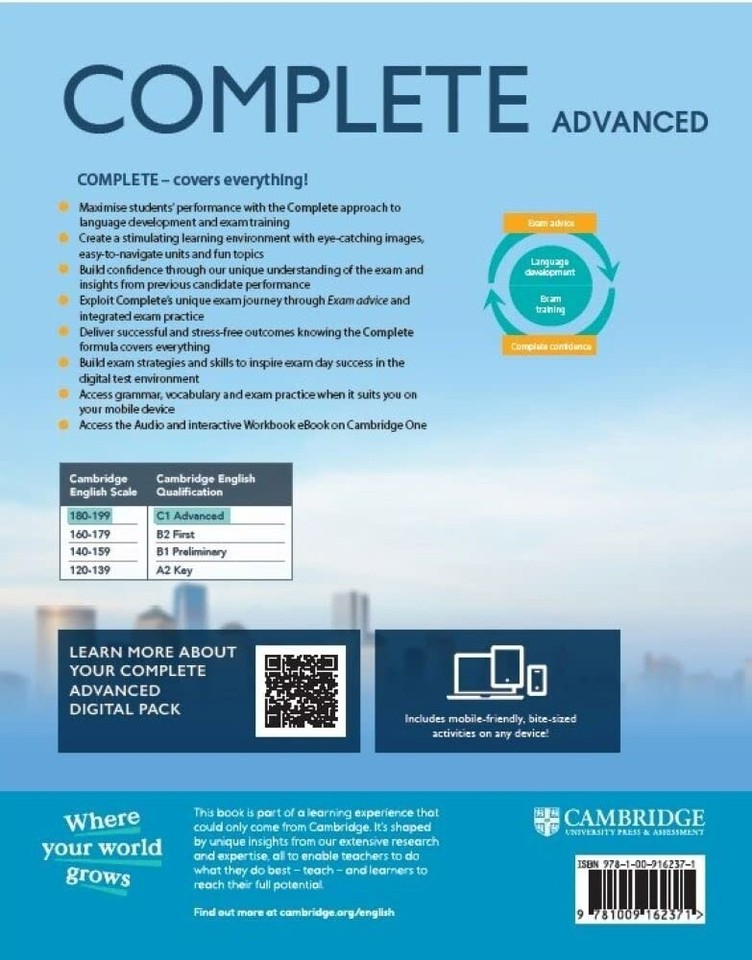 Cambridge COMPLETE ADVANCED 3rd 2023 Edit WORKBOOK w eBook +Audio no ...