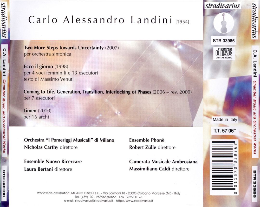 VARIOUS ARTISTS CARLO ALESSANDRO LANDINI: CHAMBER MUSIC & ORCHESTRAL ...